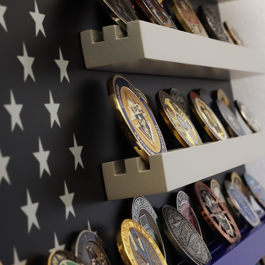 Large Blue Line Coin Display – SymbolArts Shop