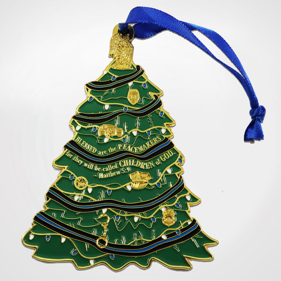 Blue Line Christmas Tree Ornament – SymbolArts Shop