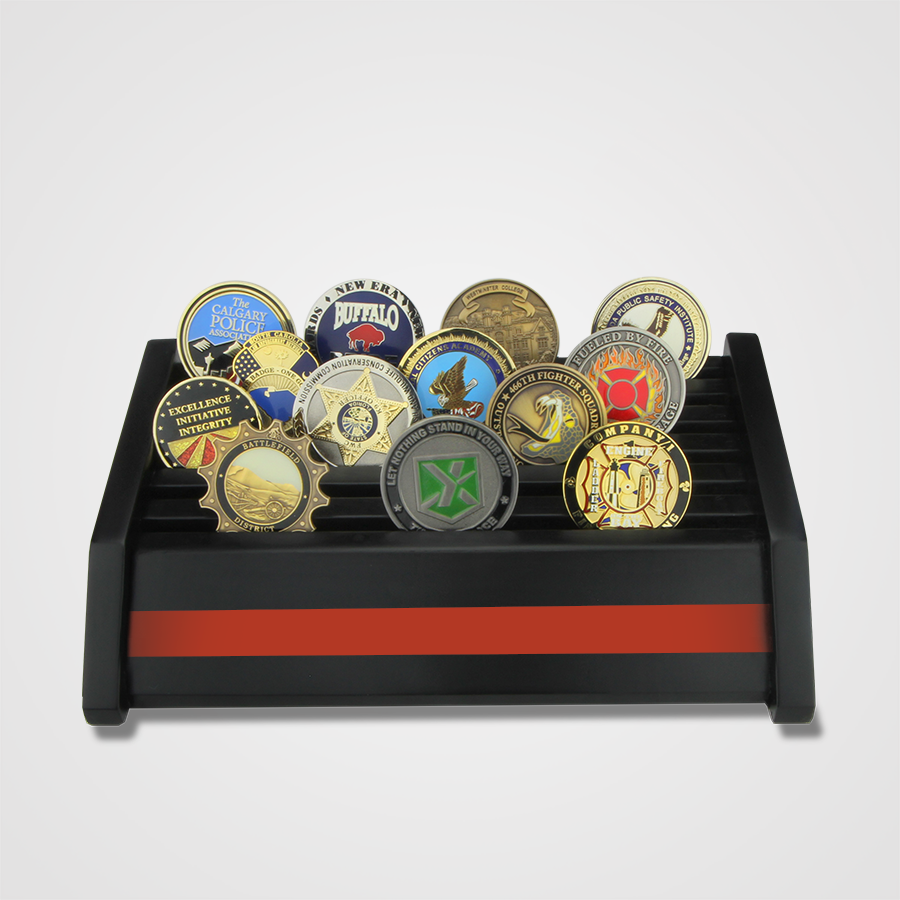 Red Line Wooden 24 Coin Display – SymbolArts Shop