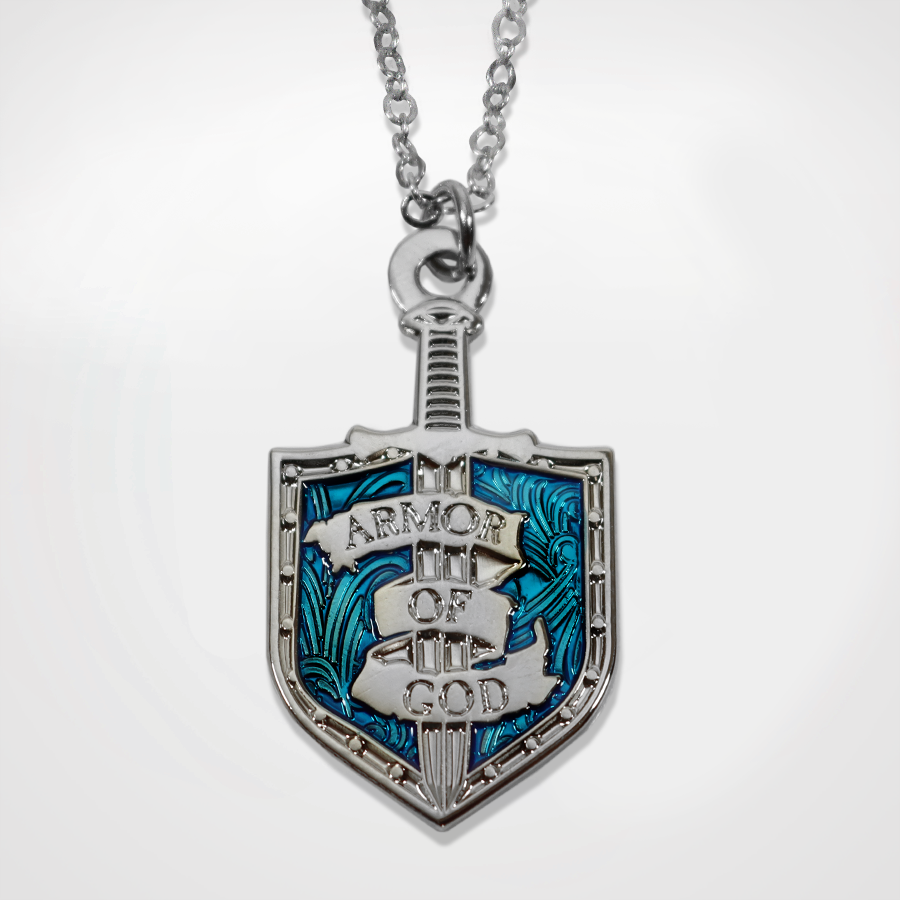 Armor of God Blue Shield Pendant – SymbolArts Shop